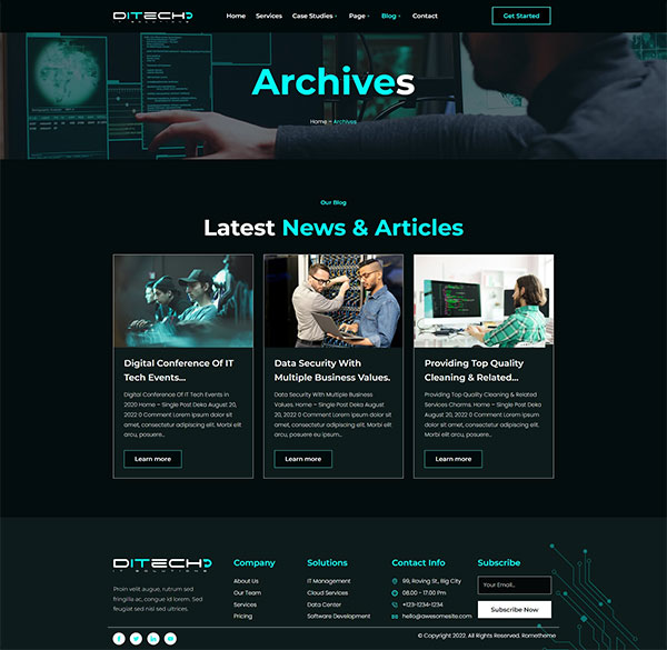 Ditech - IT Solutions & Services Company Elementor Template Kit by Rometheme